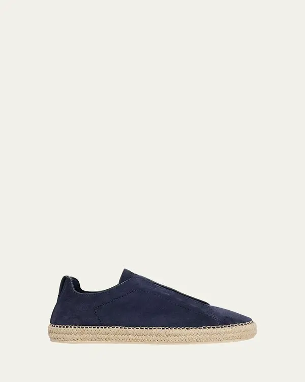 Zegna Triple Stitch Suede Espadrille Sneakers - Assorted