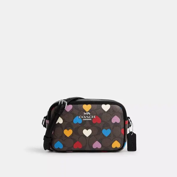 Buy COACH OUTLET Mini Jamie Camera Bag In Signature Canvas With Heart ...