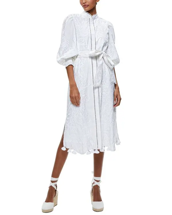 Buy Alice + Olivia Shanley Embroidered Mid Dress - White At 66% Off ...