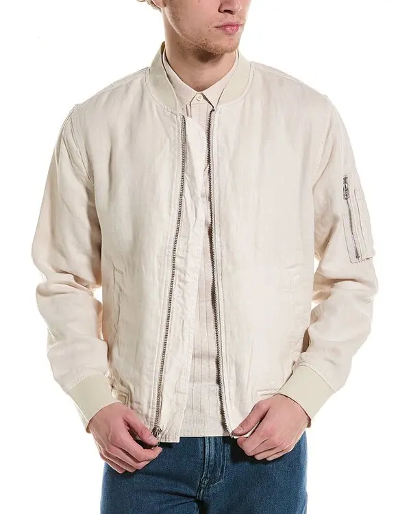Buy Joe's Ray Linen Bomber Jacket - Beige At 64% Off | Editorialist