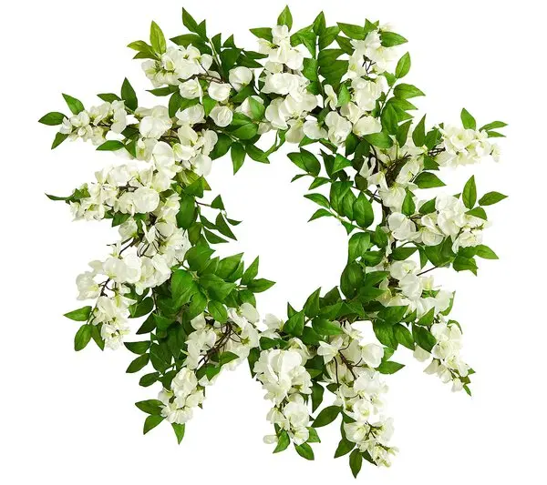NEARLY NATURAL 18' Wisteria Artificial Wreath