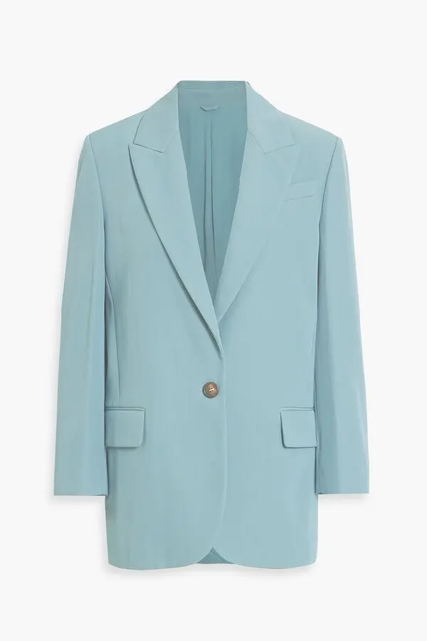 Brunello Cucinelli Wool And Cotton-blend Twill Blazer - Sky Blue