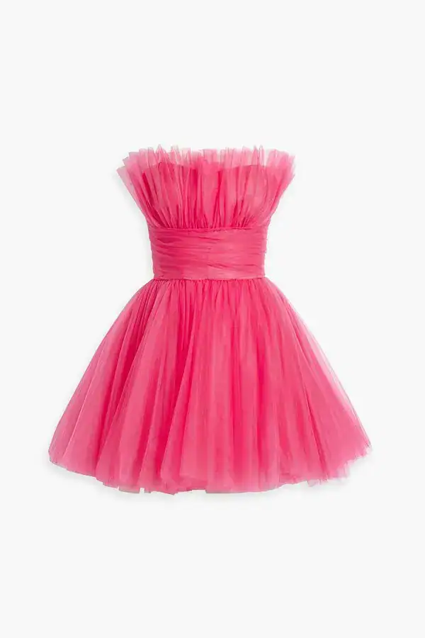 strapless open back dress Off The Shoulder Drape Gown - Rose main image 0