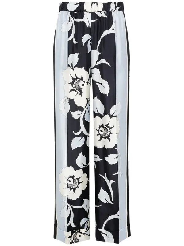 P.a.r.o.s.h Wide-leg Silk Trousers - Blue