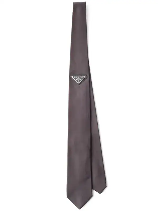 Prada Re-Nylon Gabardine Tie - Grey | Editorialist