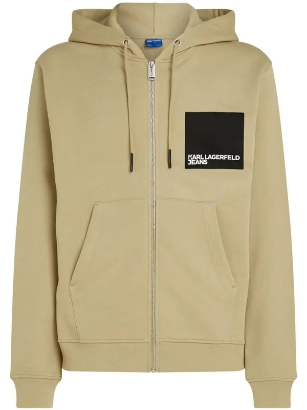 Karl Lagerfeld Box-logo Zip-up Hoodie