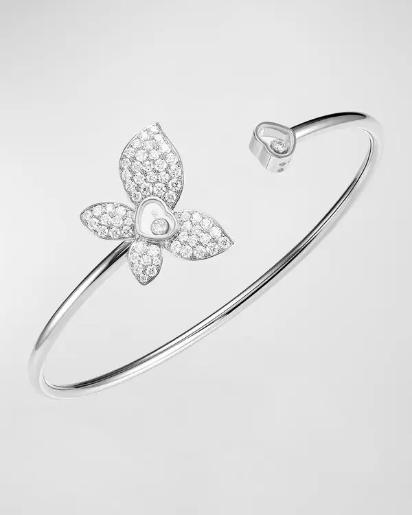 Chopard Happy Butterfly 18k Diamond Bracelet - White Gold