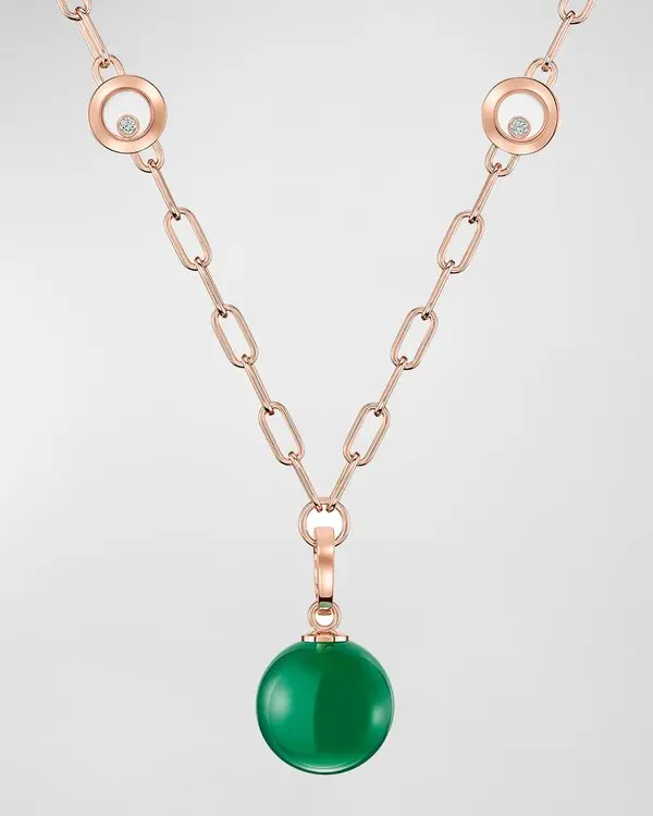 Chopard Happy Diamonds Planet Necklace - Green Agate