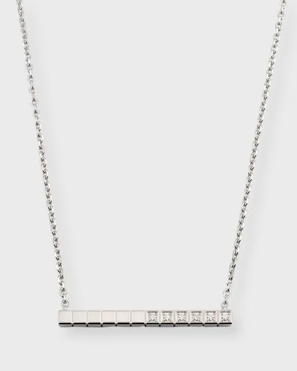 Chopard Ice Cube Diamond Bar Necklace - White Gold