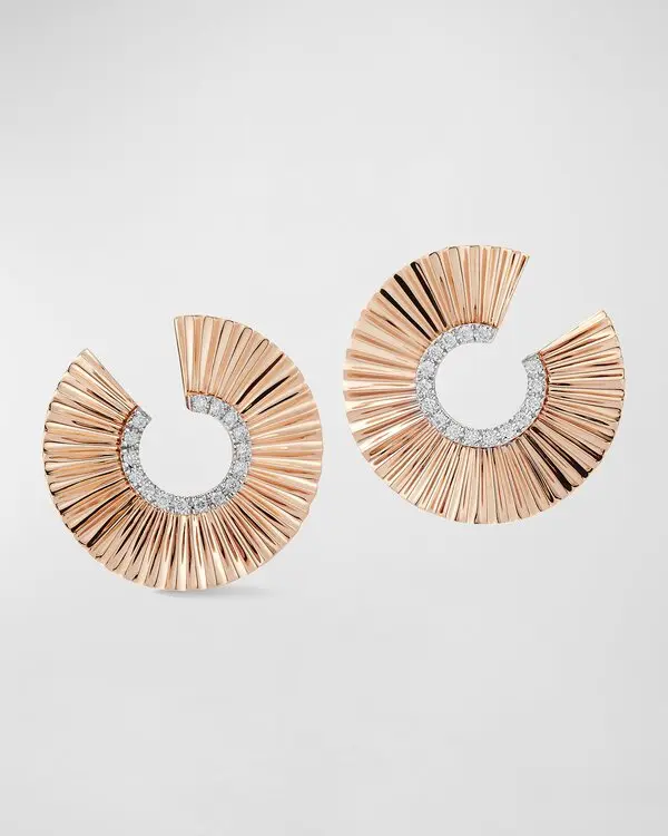 Walters Faith Clive Rose Gold Hoop Earrings With Diamonds - No Stone