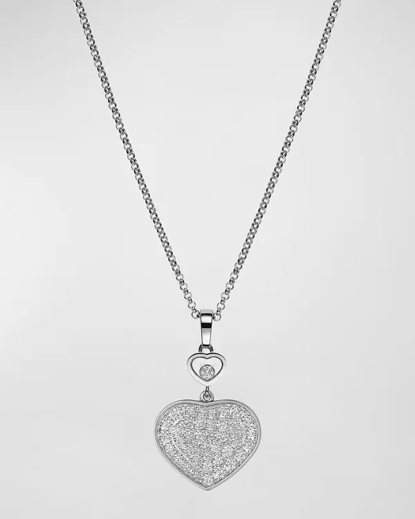 Chopard Happy Hearts Diamond Pendant Necklace - White Gold