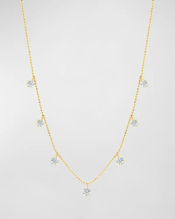 GRAZIELA 18k Yellow Gold Diamond Necklace - White Gold