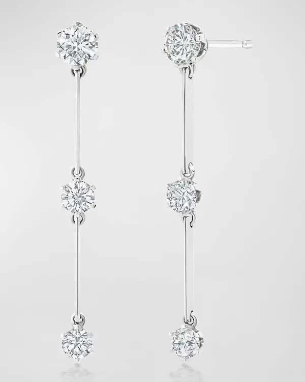 GRAZIELA 18k Diamond Drop Earrings - White Gold