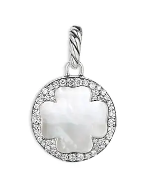 David Yurman Sterling Dy Elements Clover Disc Pendant With Mother-of ...