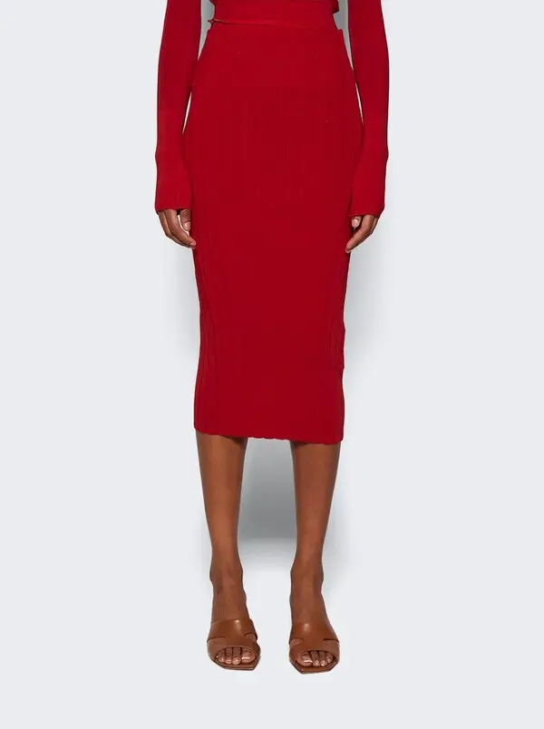 Jacquemus La Jupe Pralu Skirt - Dark Red