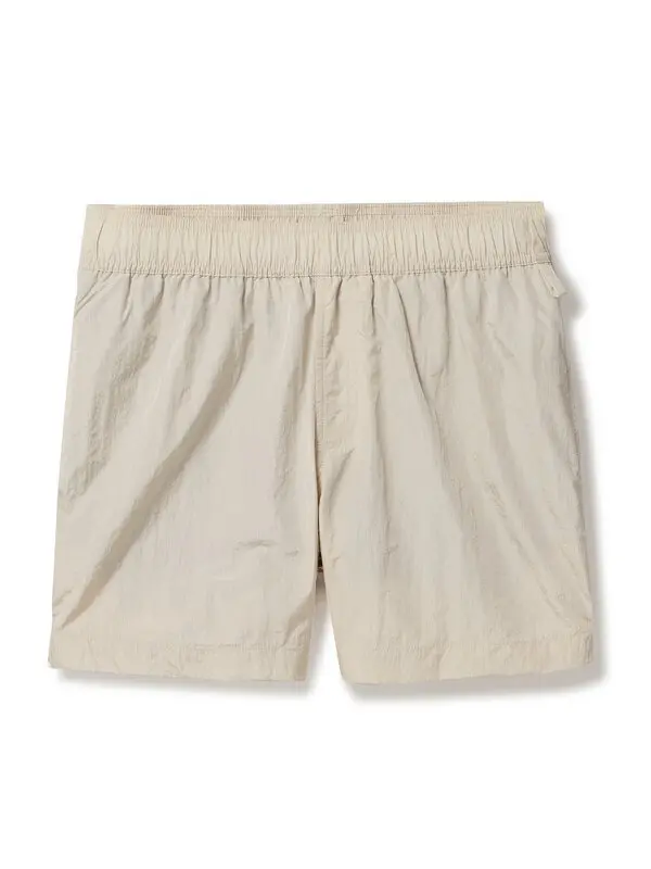 Onia Straight-leg Crinkled Swim Shorts - Gray