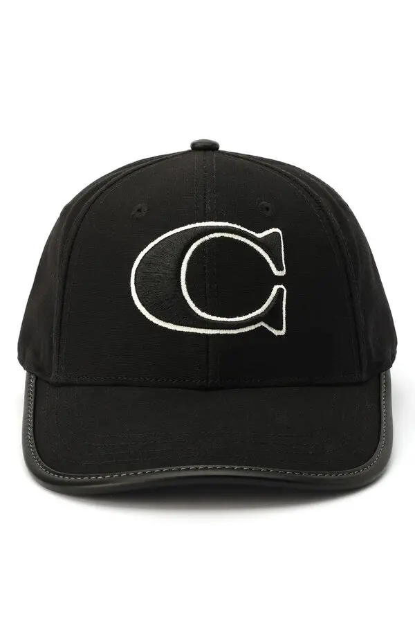 Coach Signature C-logo Canvas Baseball Cap - Black | Editorialist