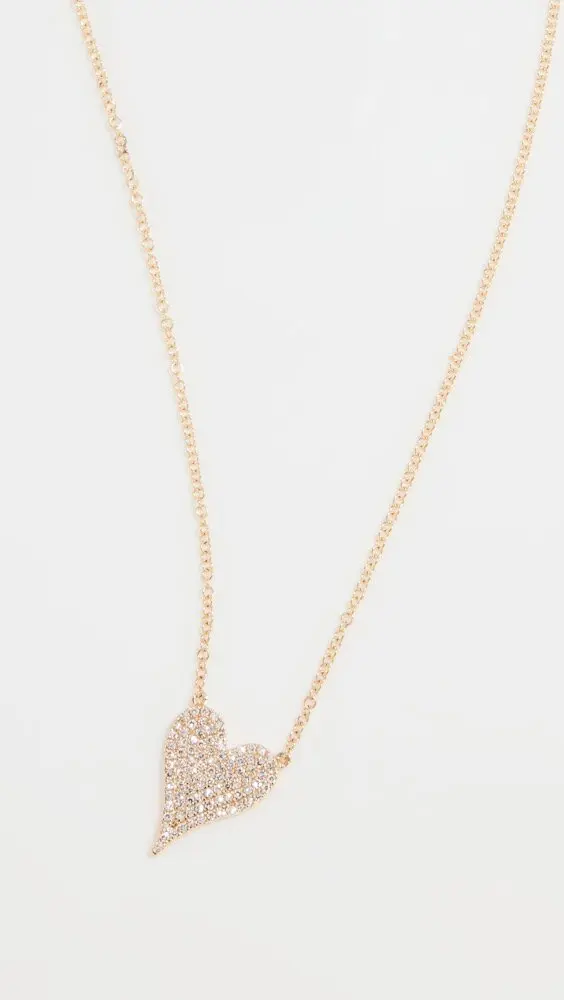 Stephanie Gottlieb 14k Small Pave Heart Necklace - Yellow Gold ...