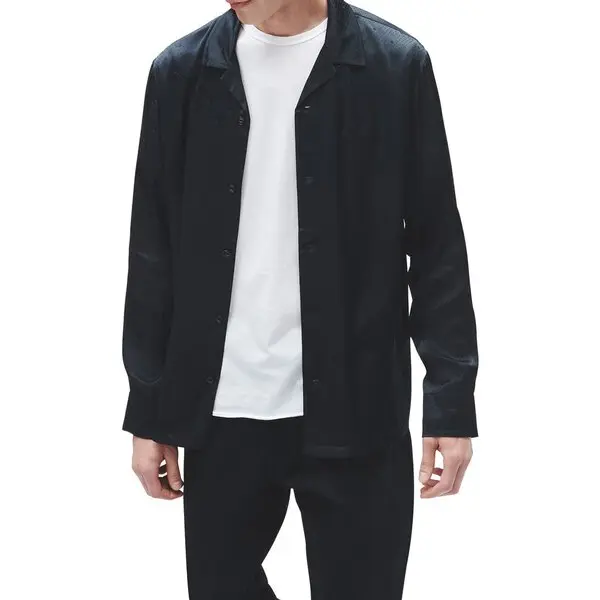 Rag & Bone Avery Geo Jacquard Satin Button-up Shirt