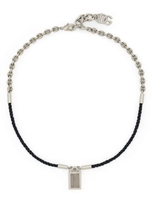 Dolce & Gabbana Logo-engraved Pendant Necklace - Blue