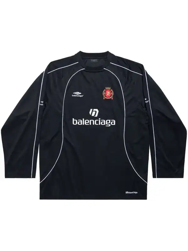 Balenciaga Soccer Long-Sleeve T-Shirt - Black | Editorialist