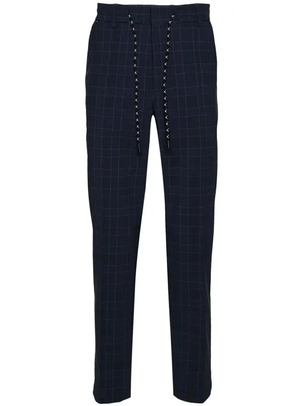 Hugo Boss Checked Mid-rise Tapered Trousers