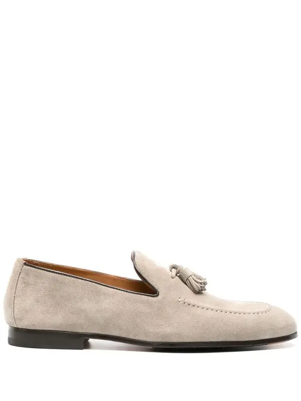 DOUCAL'S Tassel Detail Suede Loafers - Neutrals