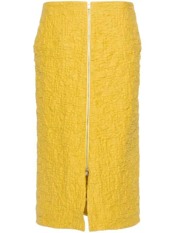 JIL SANDER Cloqué Midi Skirt - Green