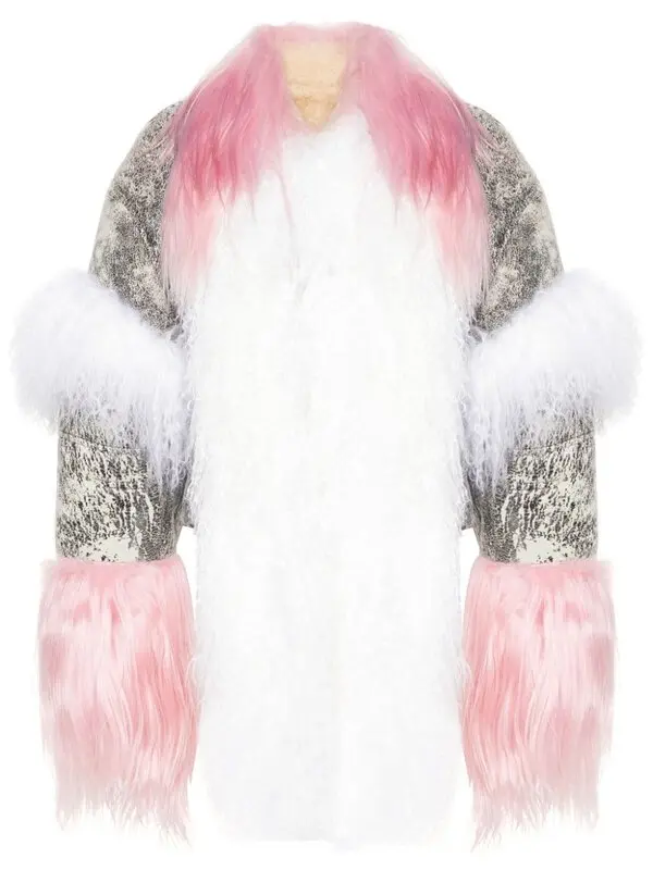 Attico Shearling-inserts Suede Jacket
