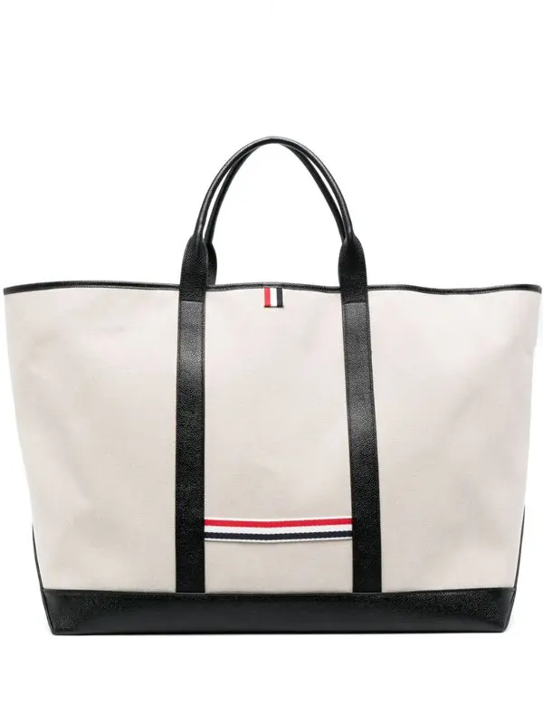 Thom Browne Rwb Stripe Tote - Neutrals