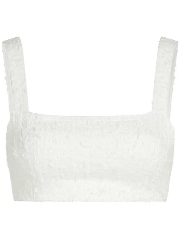 Karl Lagerfeld Bouclé Crop Top