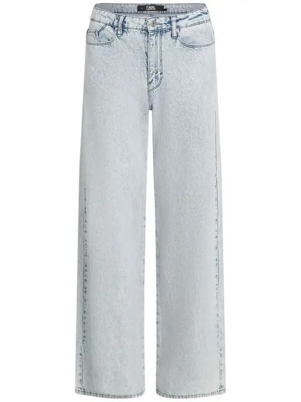 Karl Lagerfeld Mid-rise Wide-leg Jeans - Blue