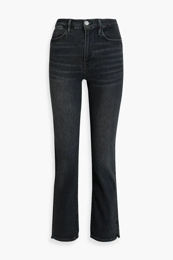 FRAME Le Super High-rise Straight-leg Jeans - Charcoal
