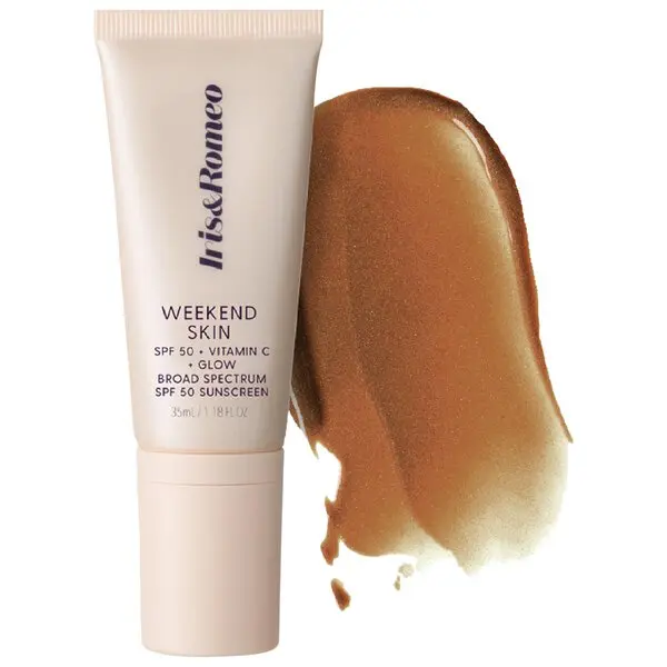 IRIS&ROMEO Weekend Skin Spf 50 Instant Glow Tinted Mineral Sunscreen With Vitamin C + Niacinamide - Bronze Glow