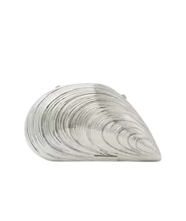 Simkhai Bridget Shell Clutch - Silver