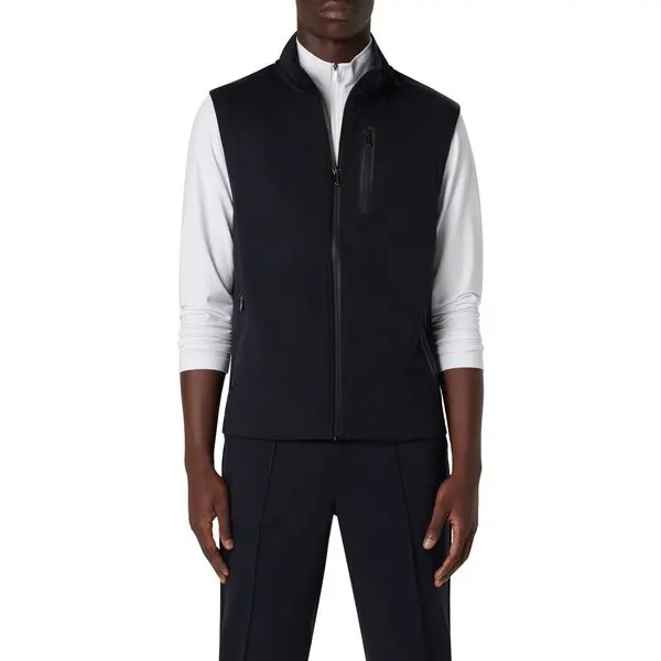 Bugatchi Knit Zip-up Vest - Navy