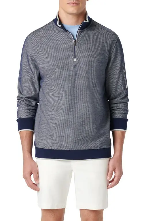 Bugatchi Quarter Zip Pullover - Navy