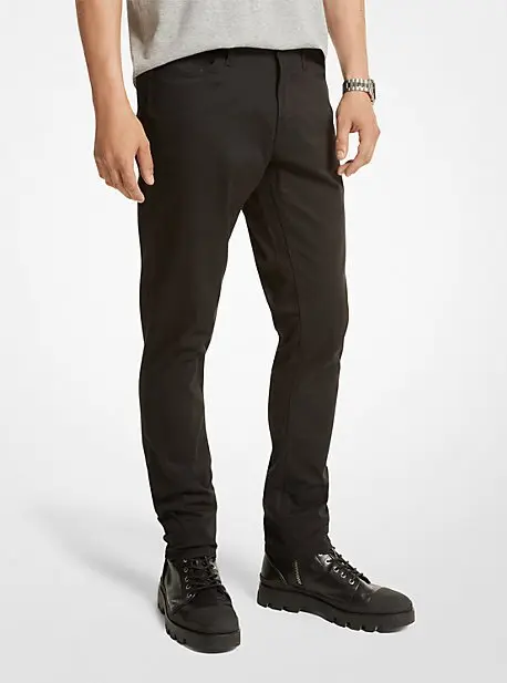 Michael Kors Parker Slim-fit Stretch-twill Pants - Black
