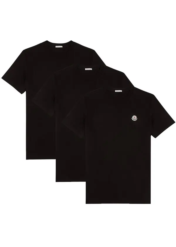 Moncler Logo Cotton T-shirt - Black