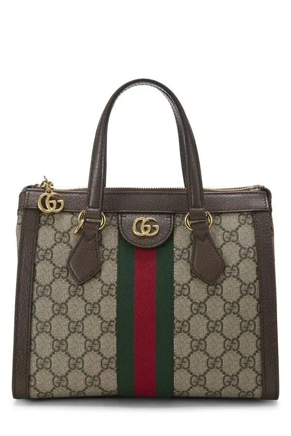 Gucci Original Gg Supreme Canvas Ophidia Tote - Brown