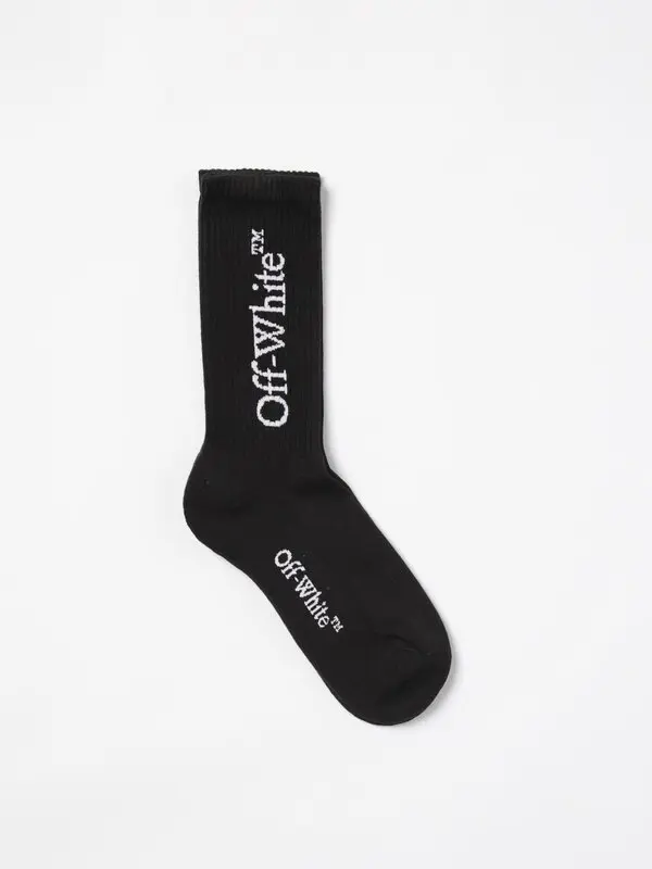 Off-White Ribbed Socks - Black