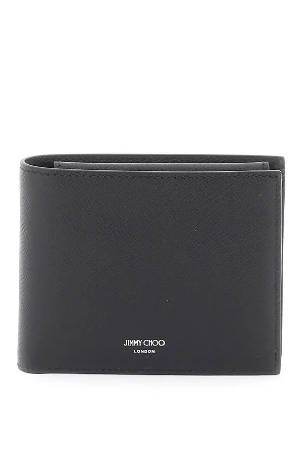 JIMMY CHOO Leather Bifold Wallet - Black | Editorialist
