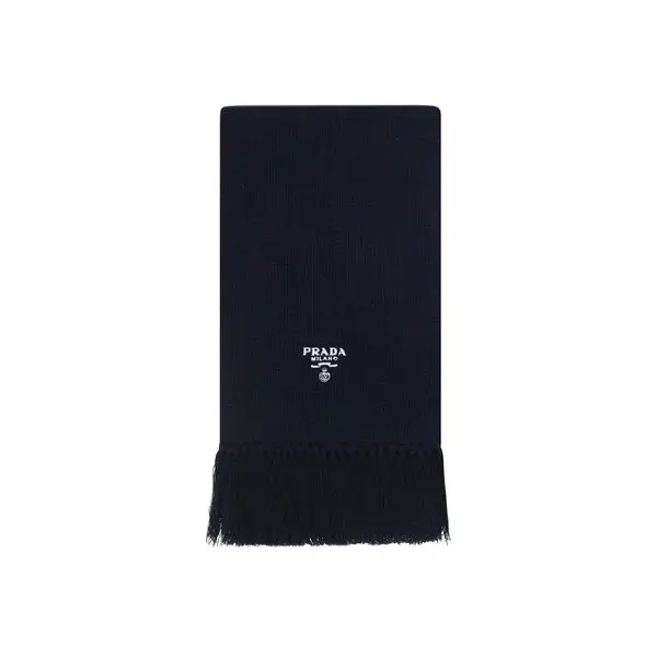 Prada Logo C Mere Scarf - Blue | Editorialist