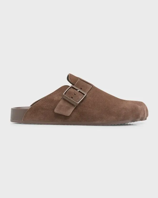 Balenciaga Suede Sunday Mule Slippers - 2010 Cold Brown