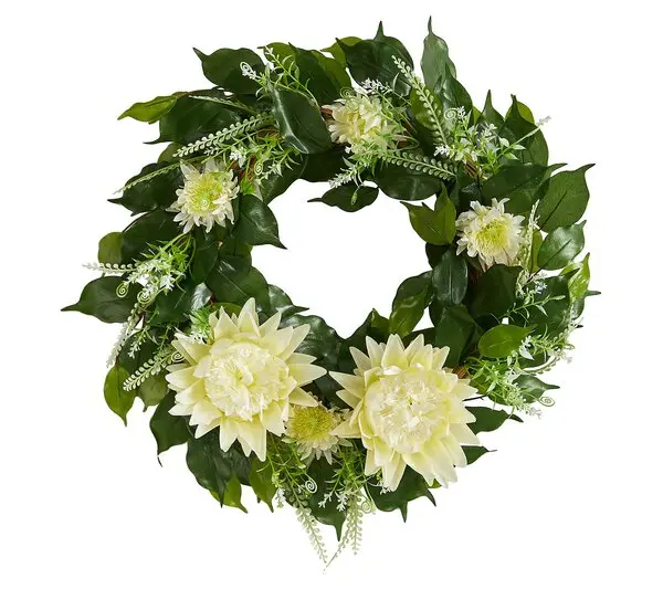 NEARLY NATURAL 20' Protea Artificial Wreath