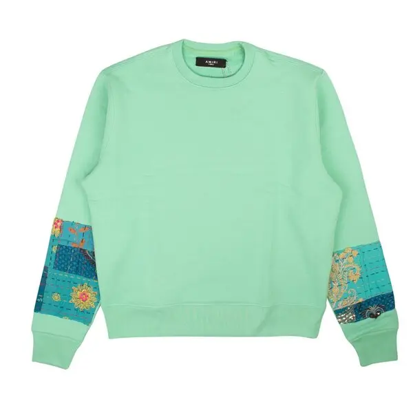 Buy Amiri Mint Green Quilted Art Patch Crewneck - Multi At 35% Off ...