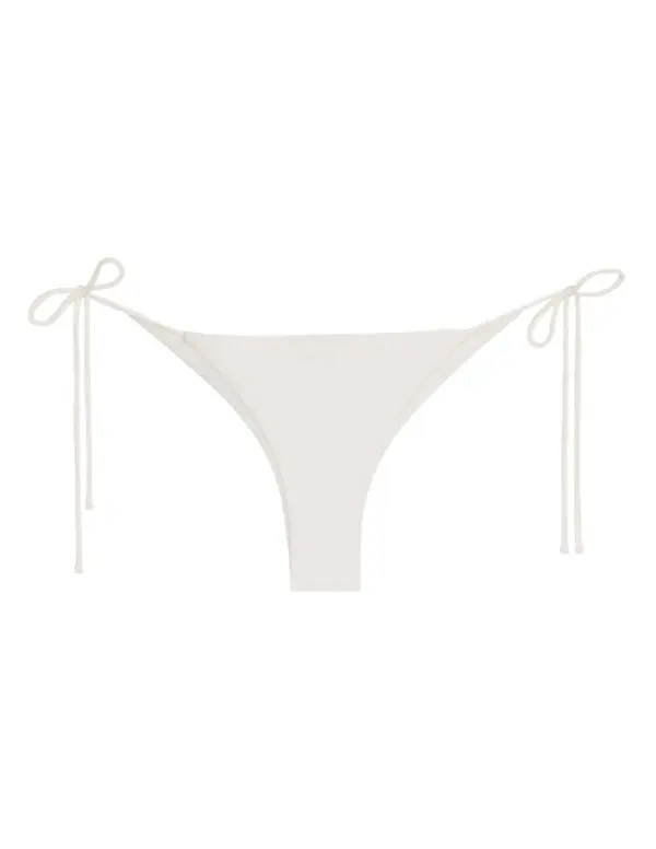 Buy Mikoh Belona Thin String Tie Side Bikini Bottom In Ecru - White At 34% Off | Editorialist