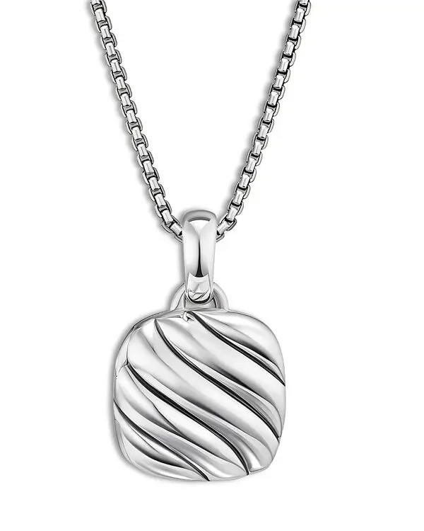 David Yurman Sterling Sculptured Cable Locket Pendant - Silver