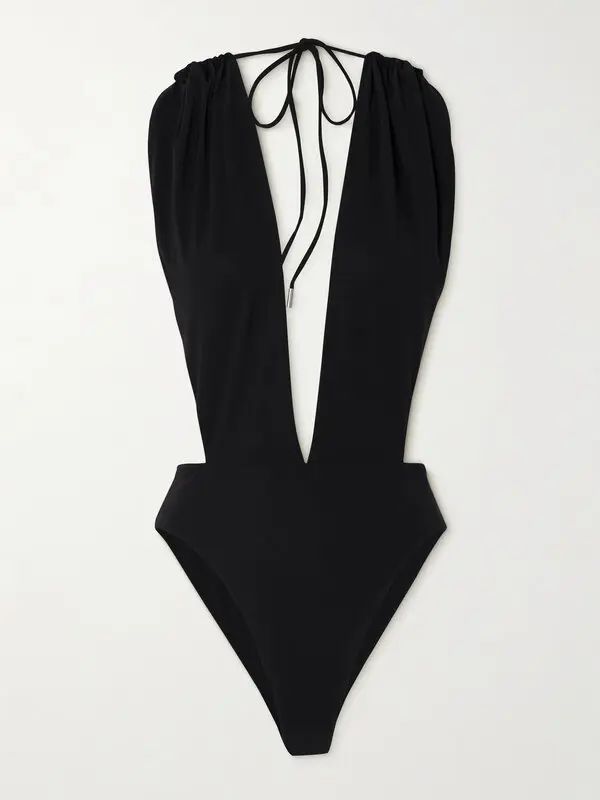 Saint Laurent Halterneck Swimsuit - Black