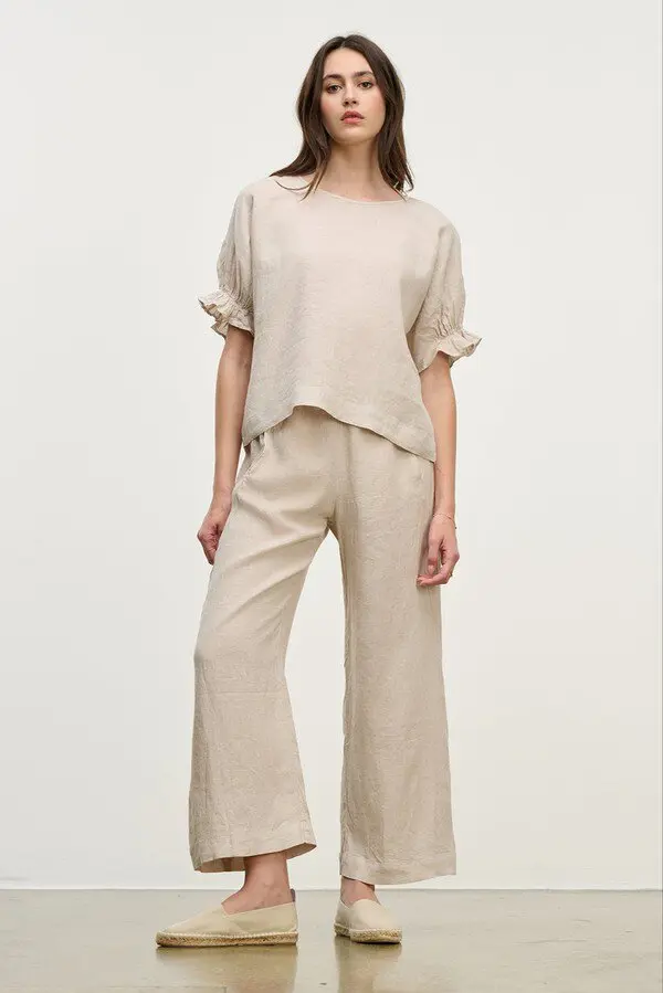 Velvet By Graham & Spencer Lola Linen Pant - Black